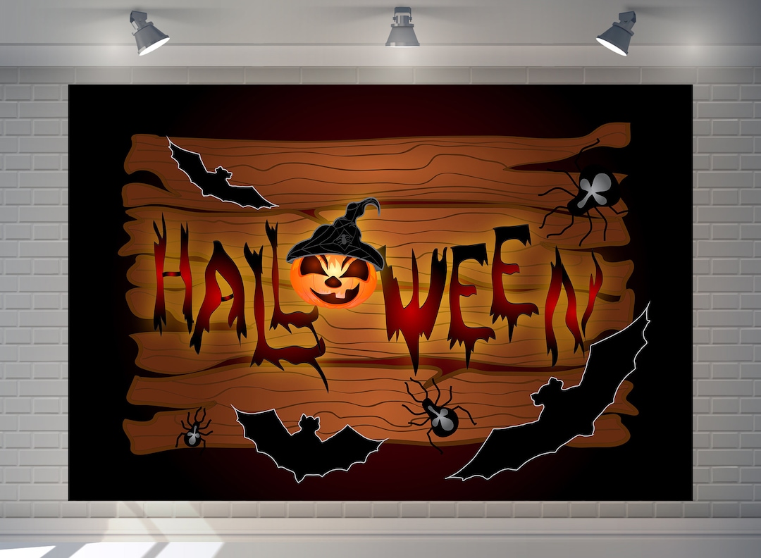 Custom Halloween Backdrop Halloween Party Theme Backdrop Happy Birthday ...