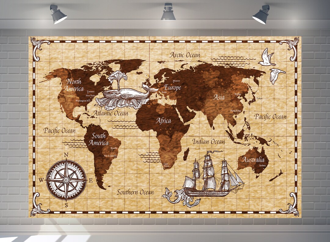 Custom World Map Backdrop: Birthday, Baby Shower, Photo Booth - Etsy