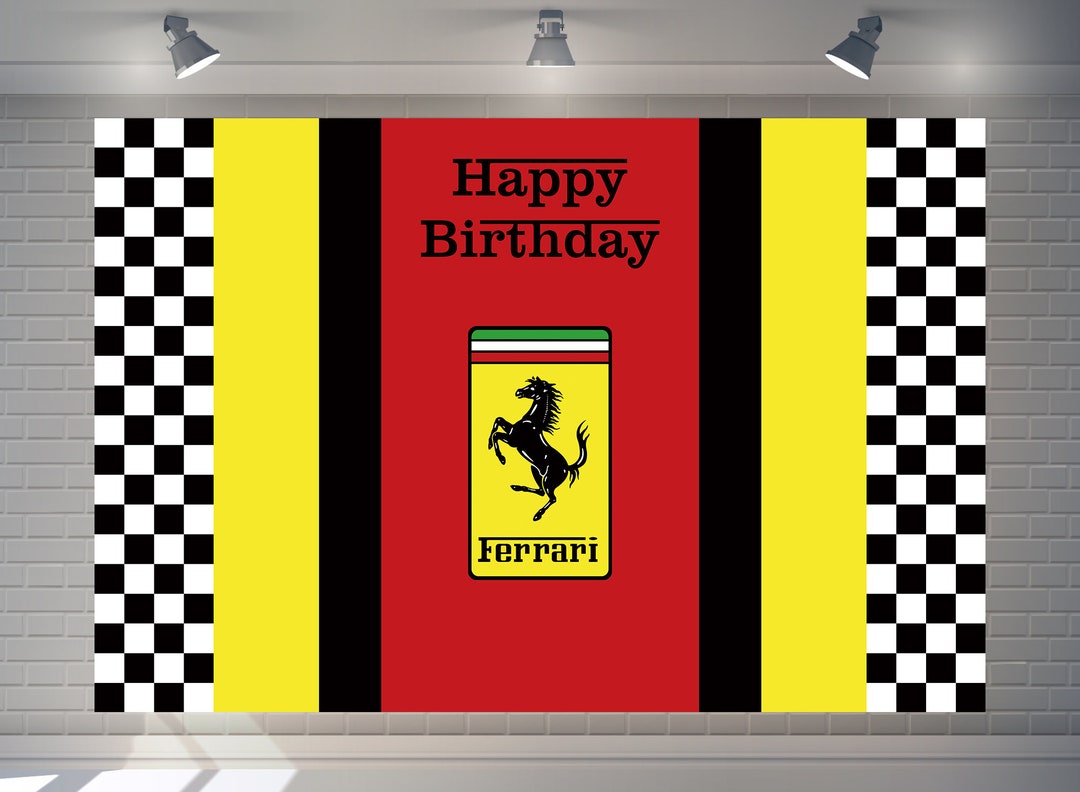 Custom Baby Shower Backdrop Ferrari Backdrop Happy Birthday Party Decor ...