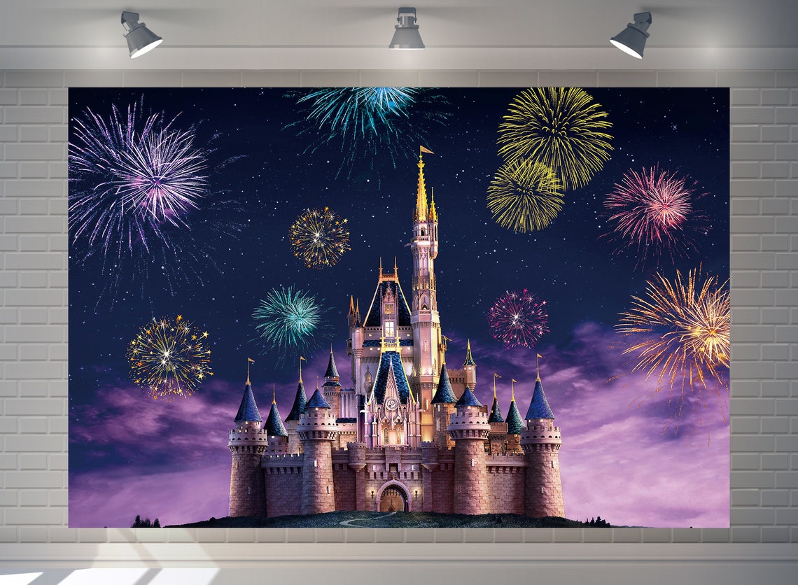 Custom Baby Shower Backdrop Disney Castle Backdrop Happy - Etsy