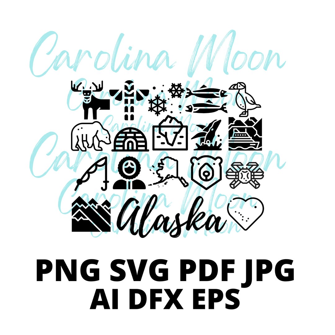 Alaska | Svg, Dxf, Ai, Eps, Png, Jpg and Pdf Files. Instant Digital ...