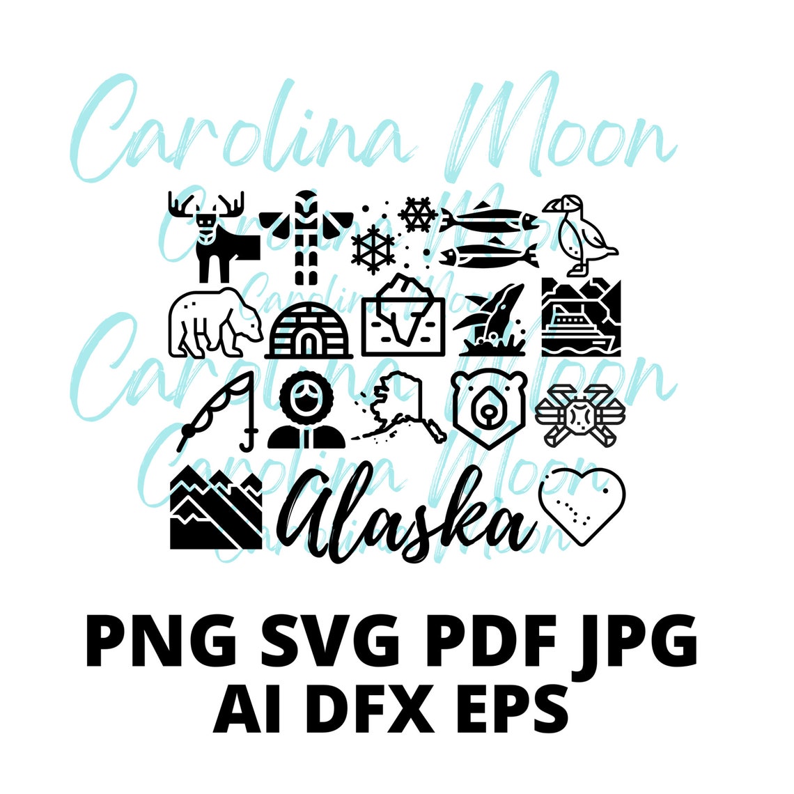 Alaska Svg Dxf Ai Eps Png Jpg and Pdf Files. Instant - Etsy