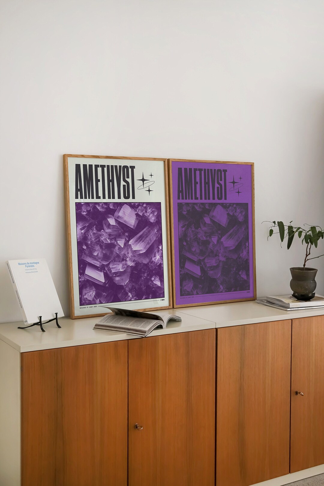 Amethyst Crystal Poster, Art for Gemstone Collector - Etsy