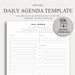 Daily Agenda Template, Daily Planner, Hourly Planner, Productivity ...