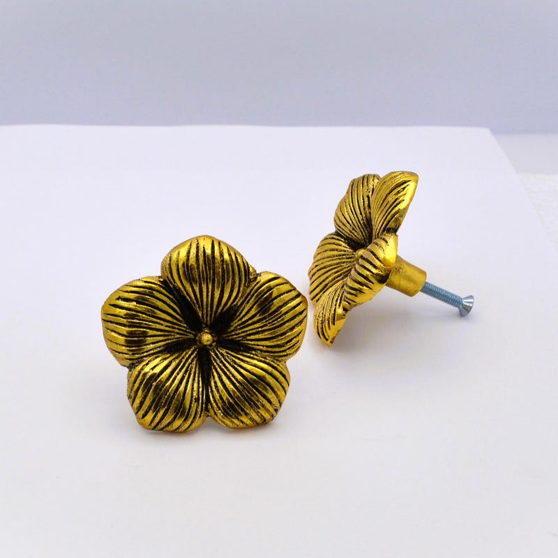 Large Gold Flower Handles - Etsy
