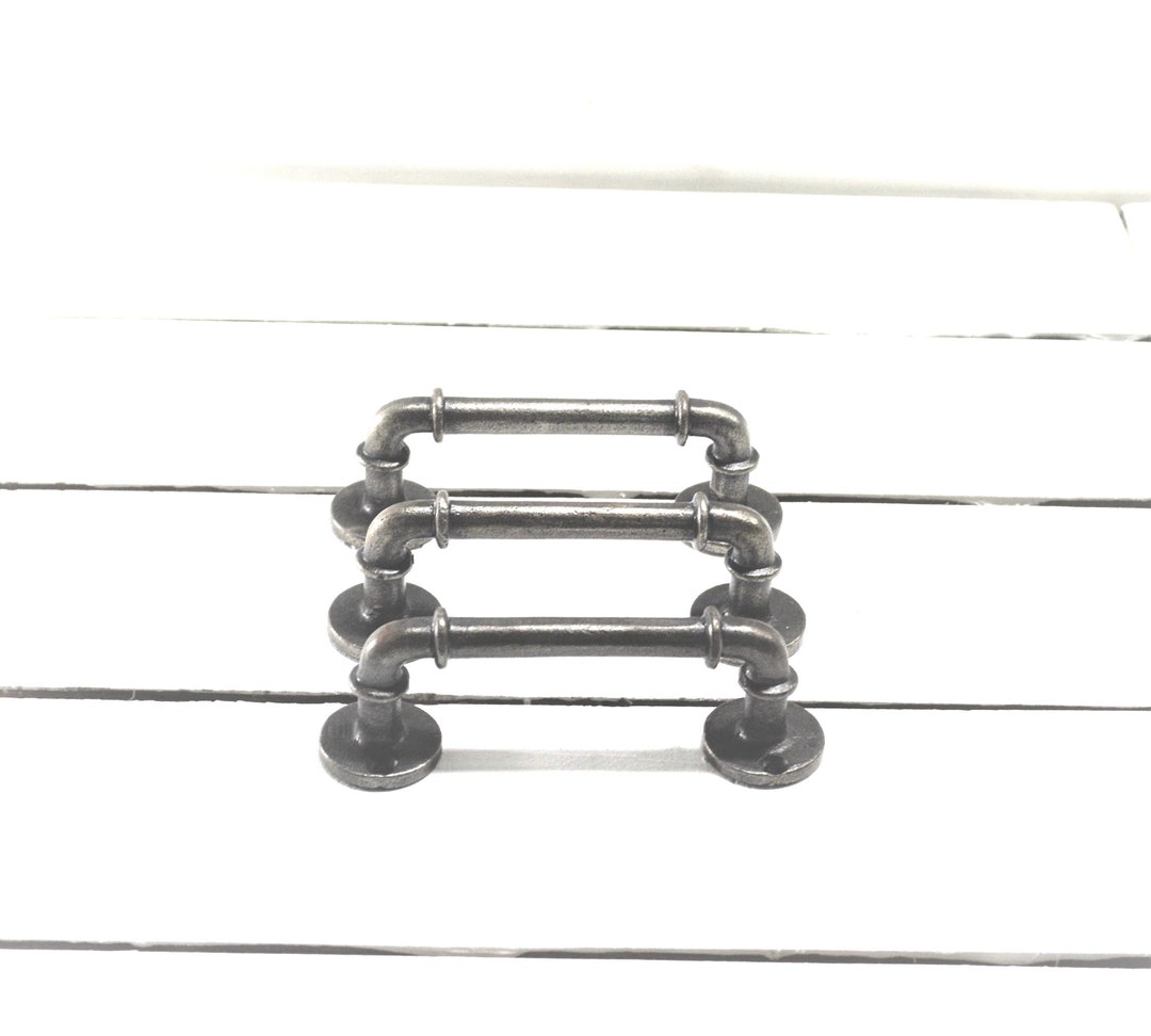 Silver Pipe Drawer Pull, Pipe Furniture Knob, Plumbers Pipe Cabinet ...