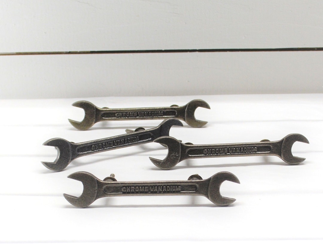 Wrench Drawer Pull, One Garage Man Cave Tool Box Knob, Silver Wrench ...