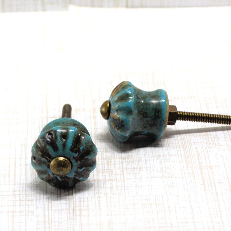 Teal Knobs - Etsy