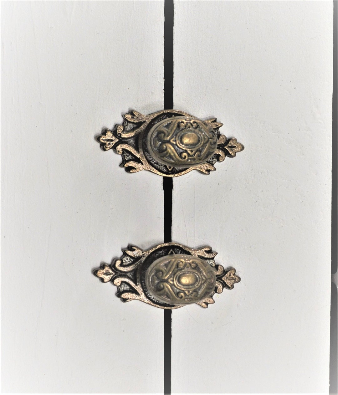 Antique Brass Oval Knob, Inscribed Oval Knob With Back Plate, Antique Gold Furniture Knob ...