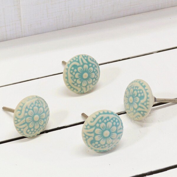 Turquoise Drawer Pulls and Knobs - Etsy