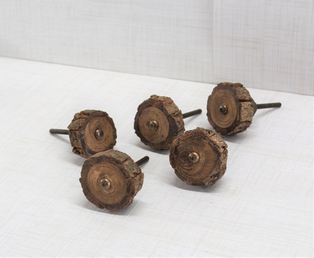Tree Stump Knob, Brown Wood Drawer Pull, Cabin Door Handle, Lodge ...