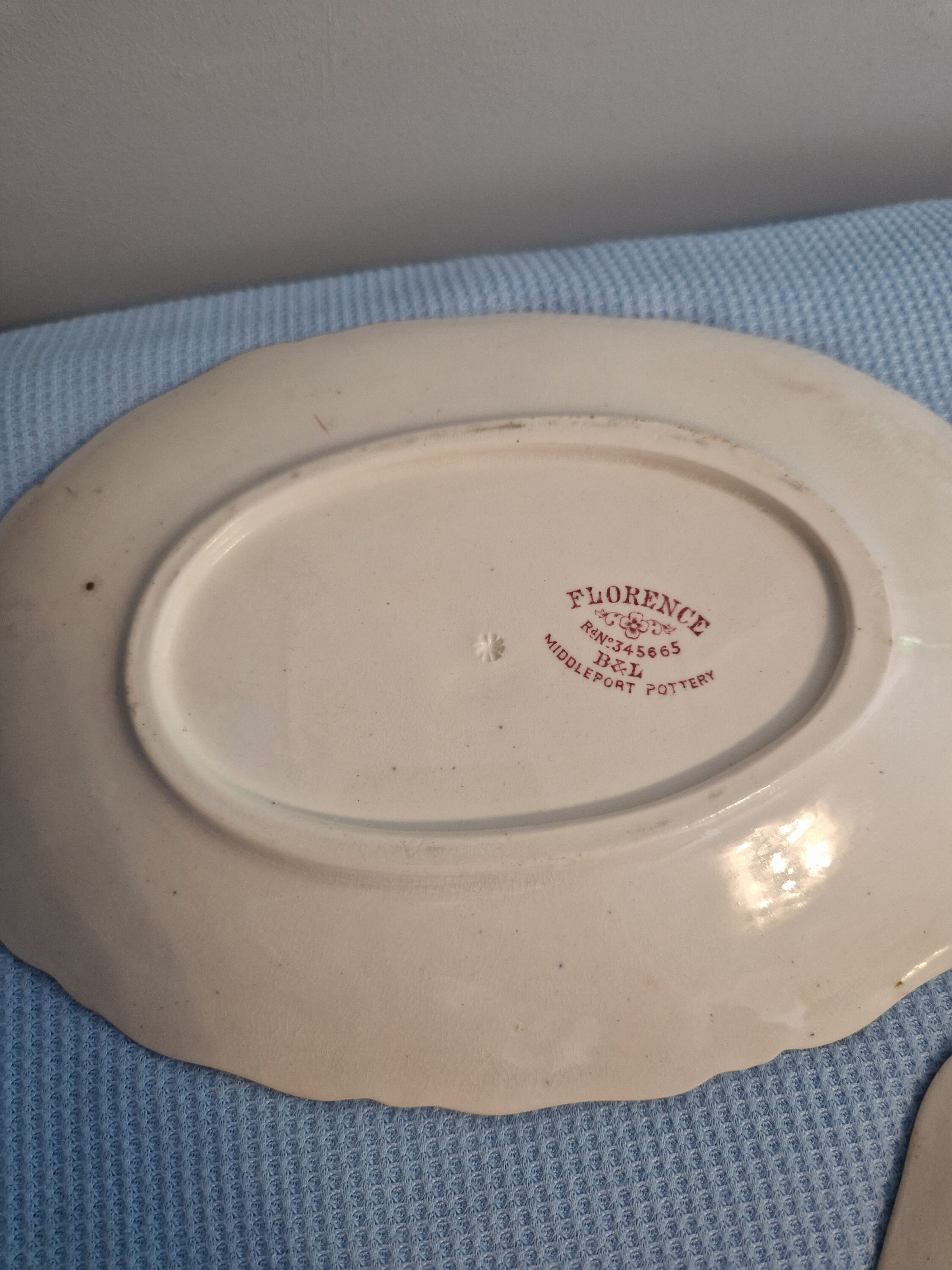 Antique Florence B&L Middleport Pottery Two Small Serving Plates ...