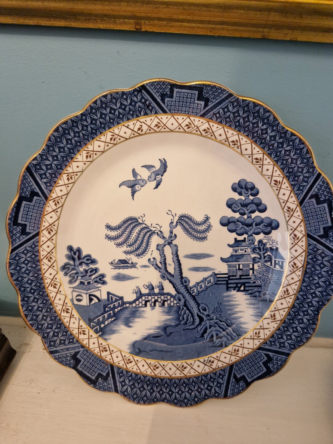 Booths Real Old Willow Pattern 2 Large Dinner Plates - Etsy