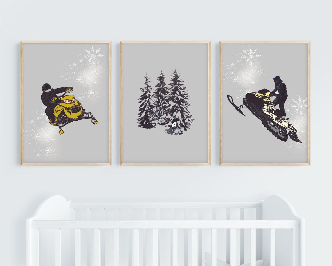 Boys Room Decor Wall Art Snowmobile Theme Room Printable Pictures for ...