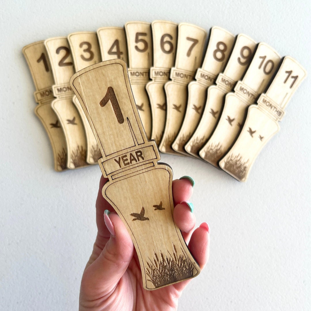 Mallard Duck Monthly Milestone Duck Call 1-12 Month Signs for Baby ...