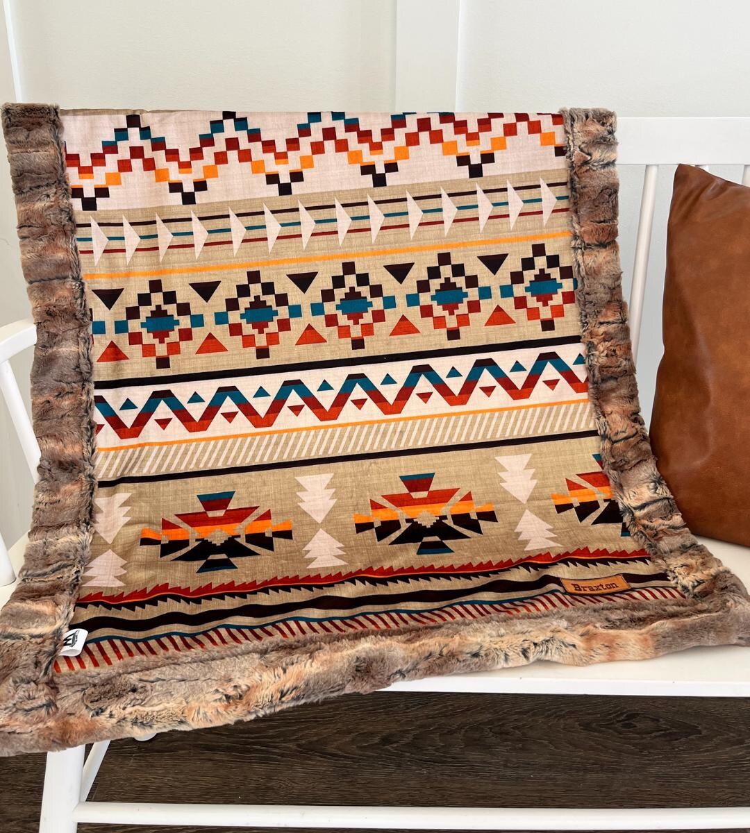 Aztec Print Minky Blanket Large Luxury Western Blanket Aztec Baby ...