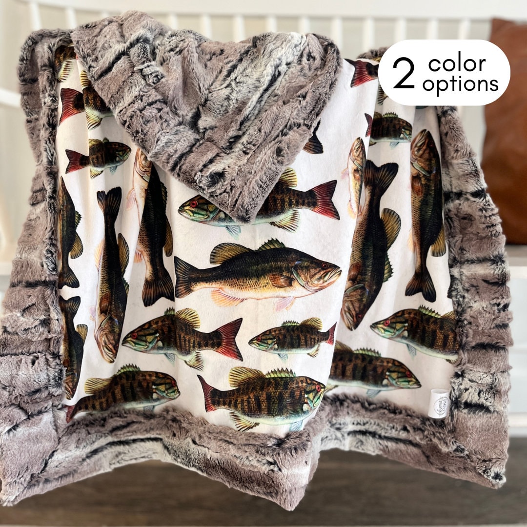 Fishing Blanket for Boy Gift for Fisherman Smallmouth Bass Fishing ...