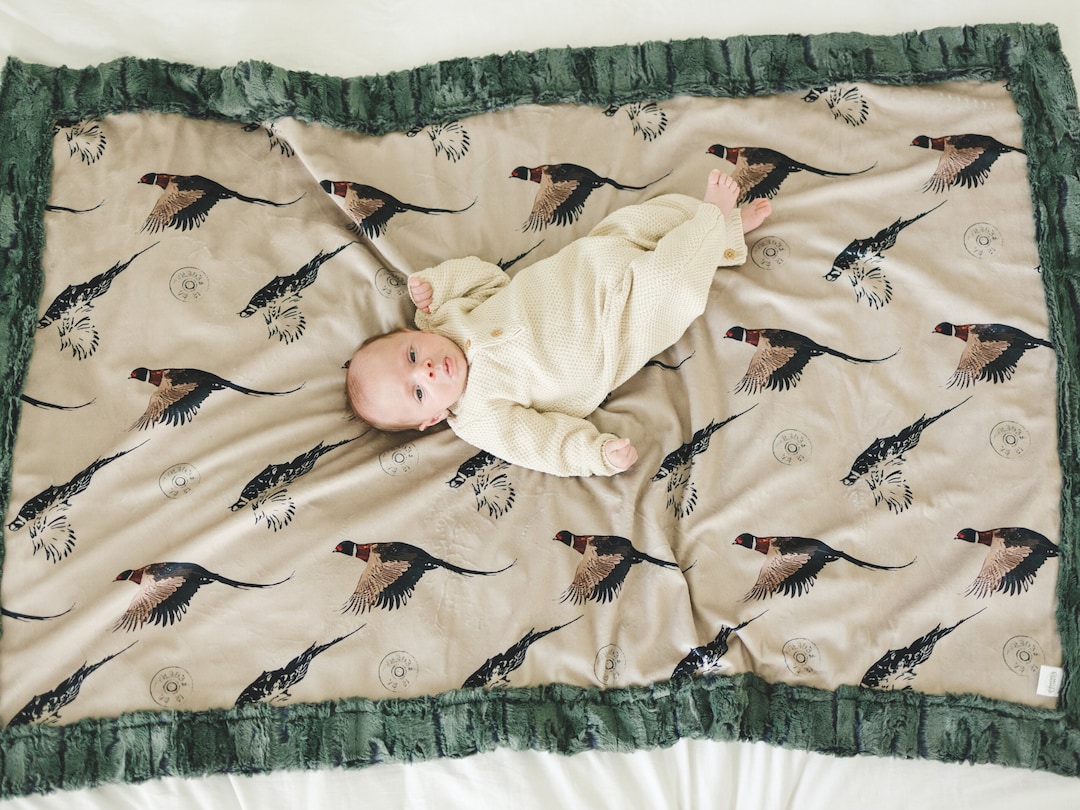 Personalized Pheasant Blanketminky and Faux Fur Hunter Blankethunter ...