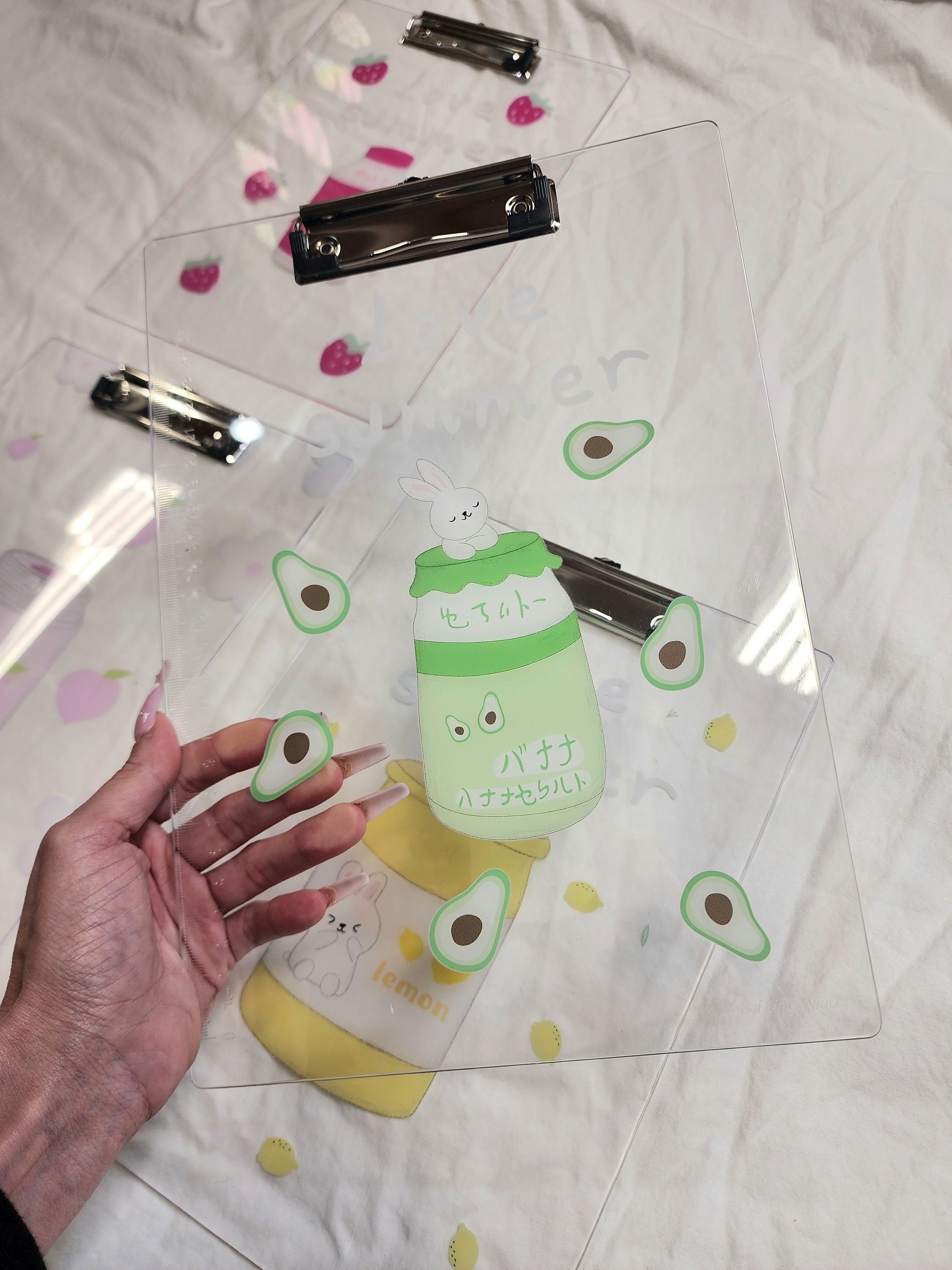 Kawaii Acrylic Clipboard Love Summer Bunny Clipboard - Etsy