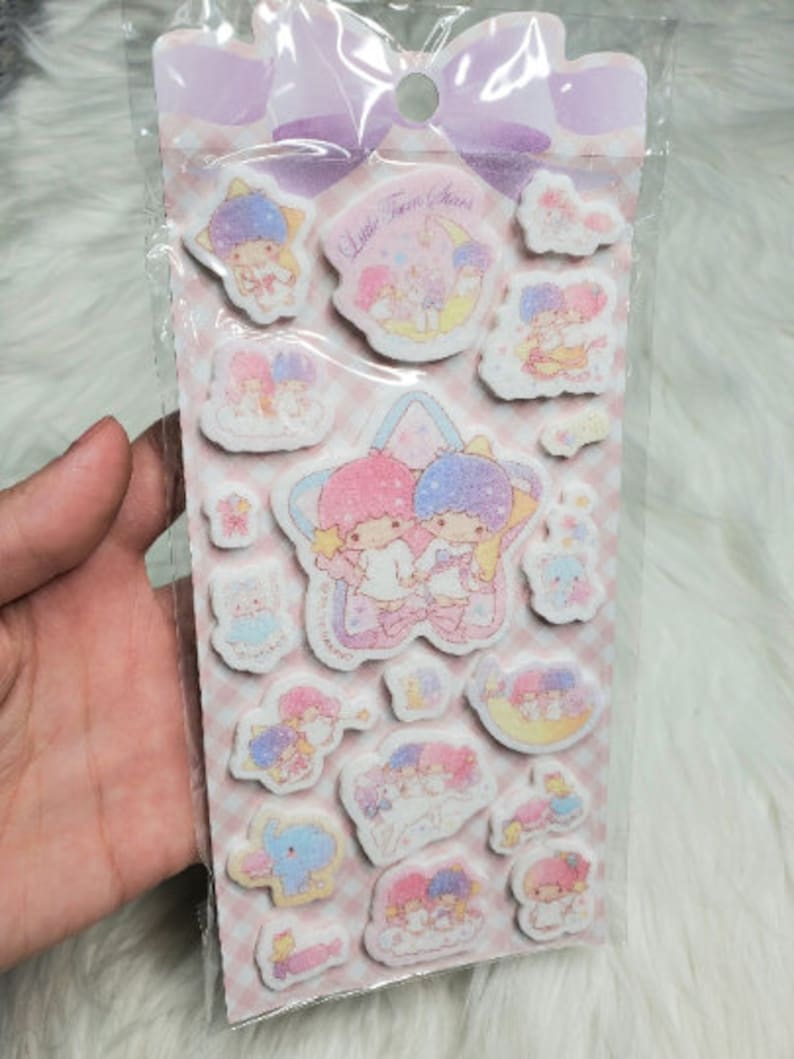 Little Twin Stars and My Melody Fluffy, Puffy Sanrio Stickers - Etsy