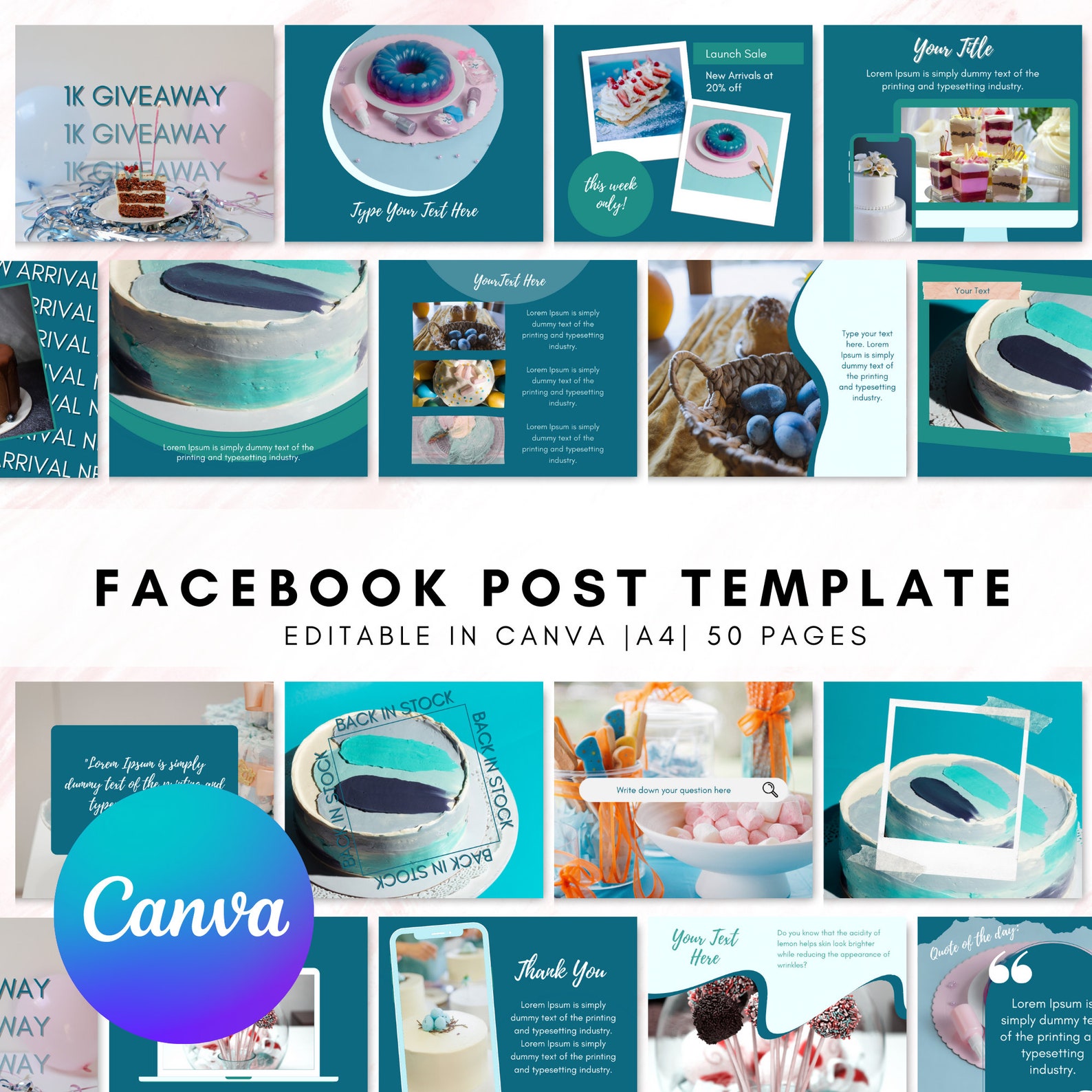 Facebook Post Templates, Editable on Canva Template, Instagram Post ...