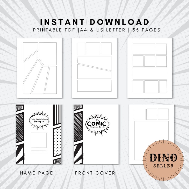 Blank Comic Book, Epic Layout / Blank Comic Book Sketch Book ...