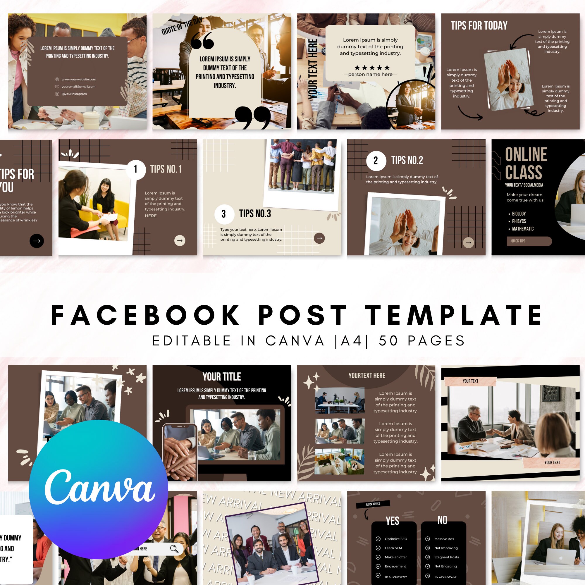 Facebook Post Templates, Editable on Canva Template, Instagram Post ...