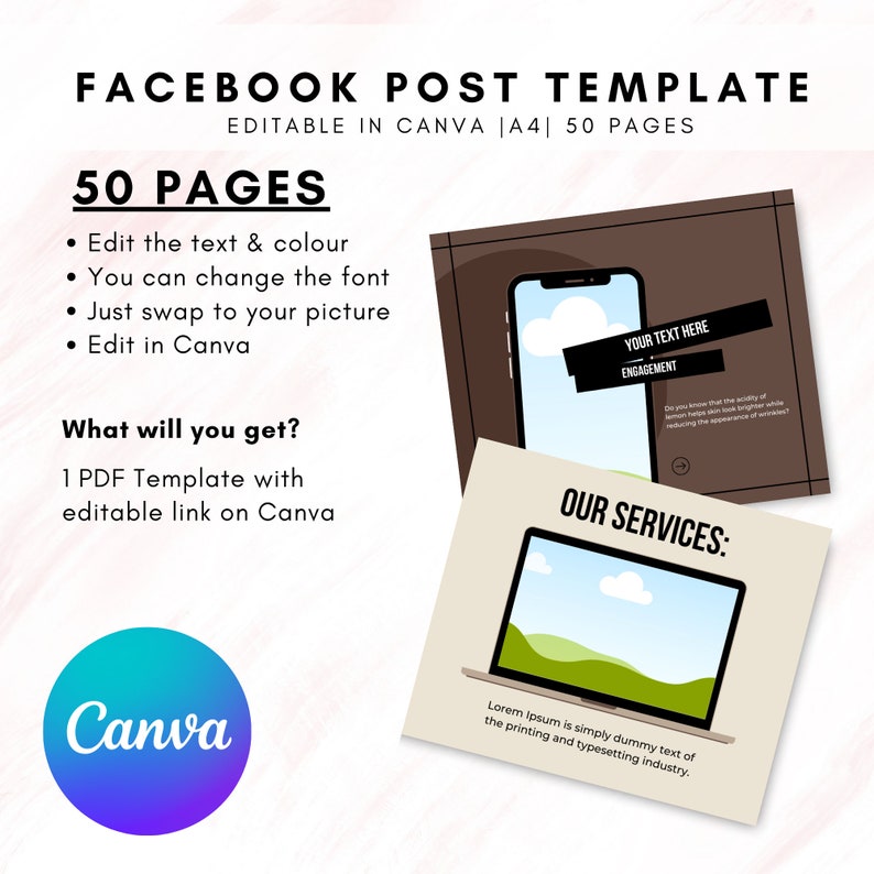 Facebook Post Templates, Editable on Canva Template, Instagram Post ...