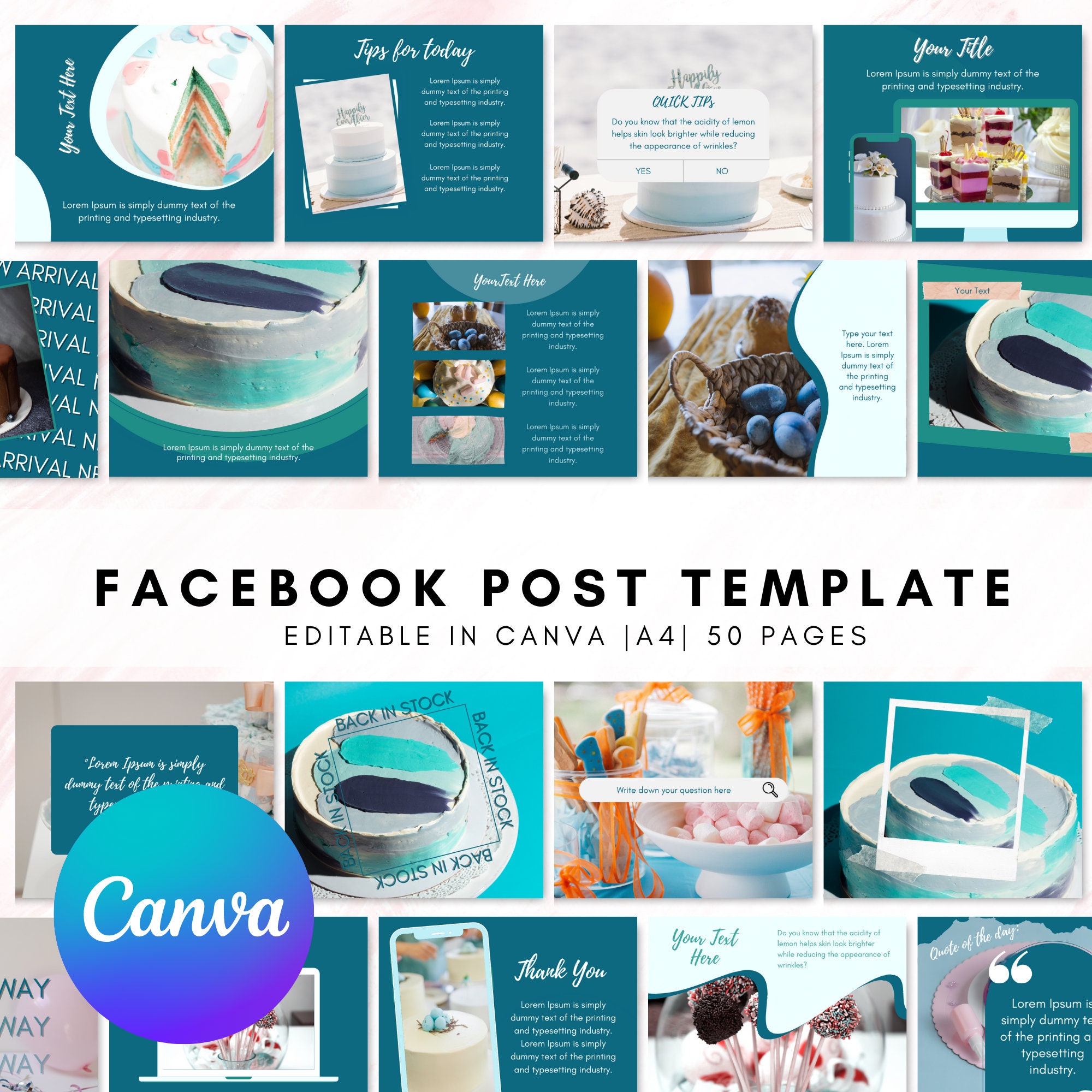 Facebook Post Templates, Editable on Canva Template, Instagram Post ...