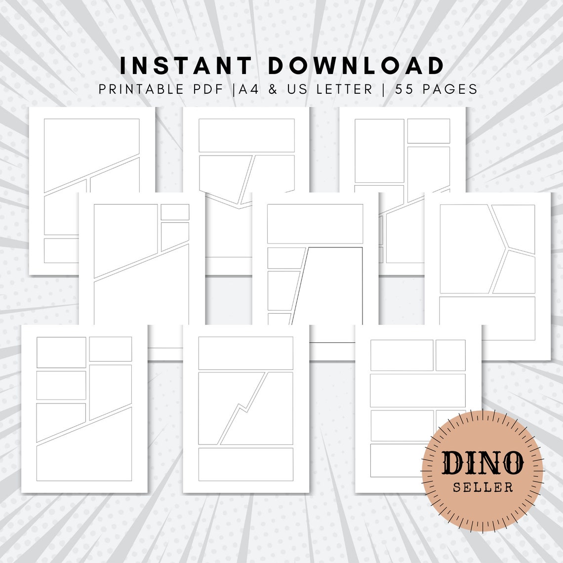 Blank Comic Book, Epic Layout / Blank Comic Book Sketch Book ...