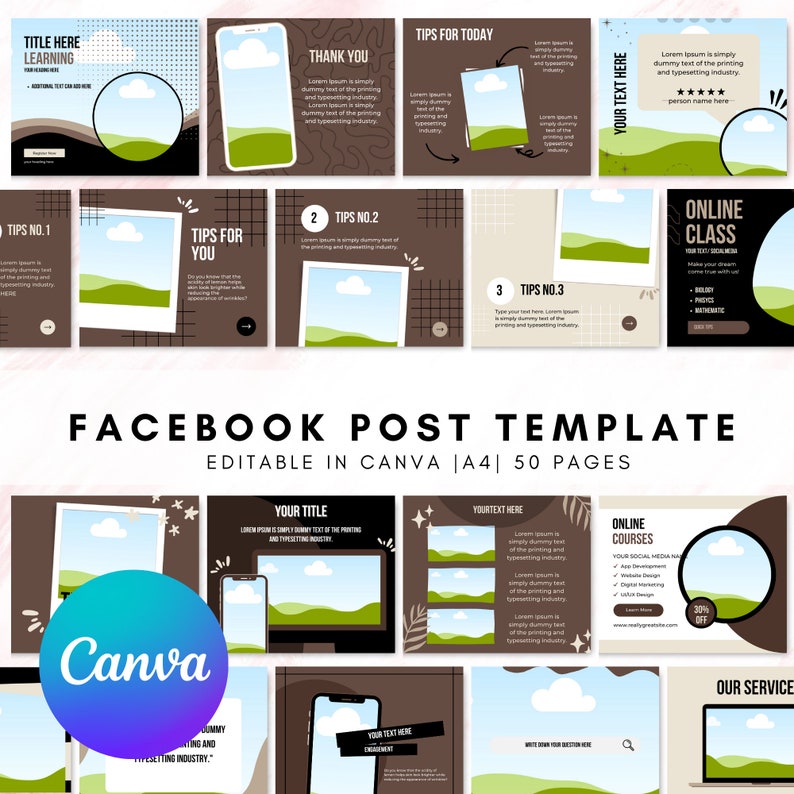 Facebook Post Templates, Editable on Canva Template, Instagram Post ...