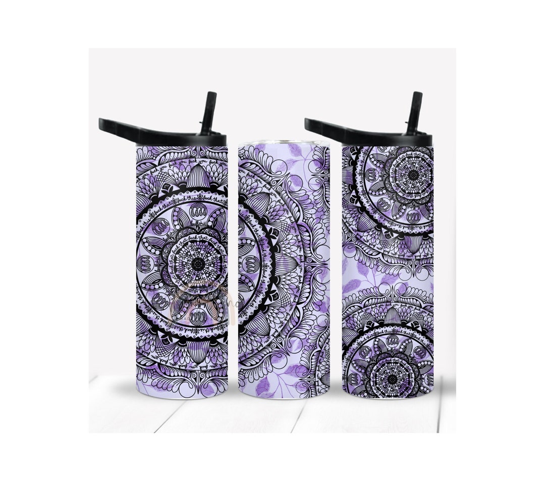 Hidden Cuss Word Mandala Tumbler Mandala Tumbler Curse Word Cup Hidden ...