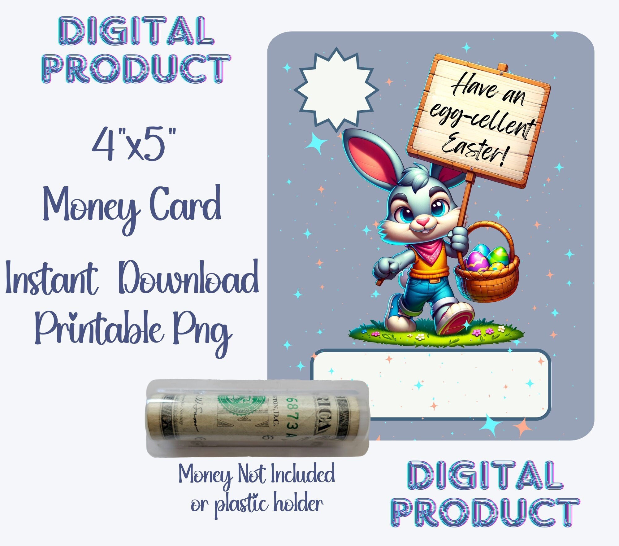 Printable Easter Money Card Easter Digital Png Lip Balm Pouch Money ...