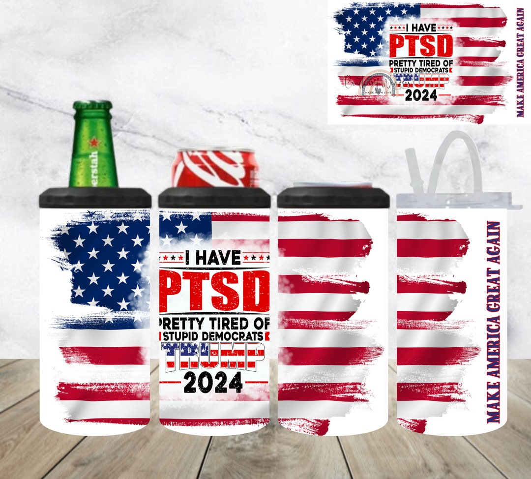 4 in 1 Can Cooler 2024 Trump Tumbler Trump Flag Trump Tumbler Trump ...