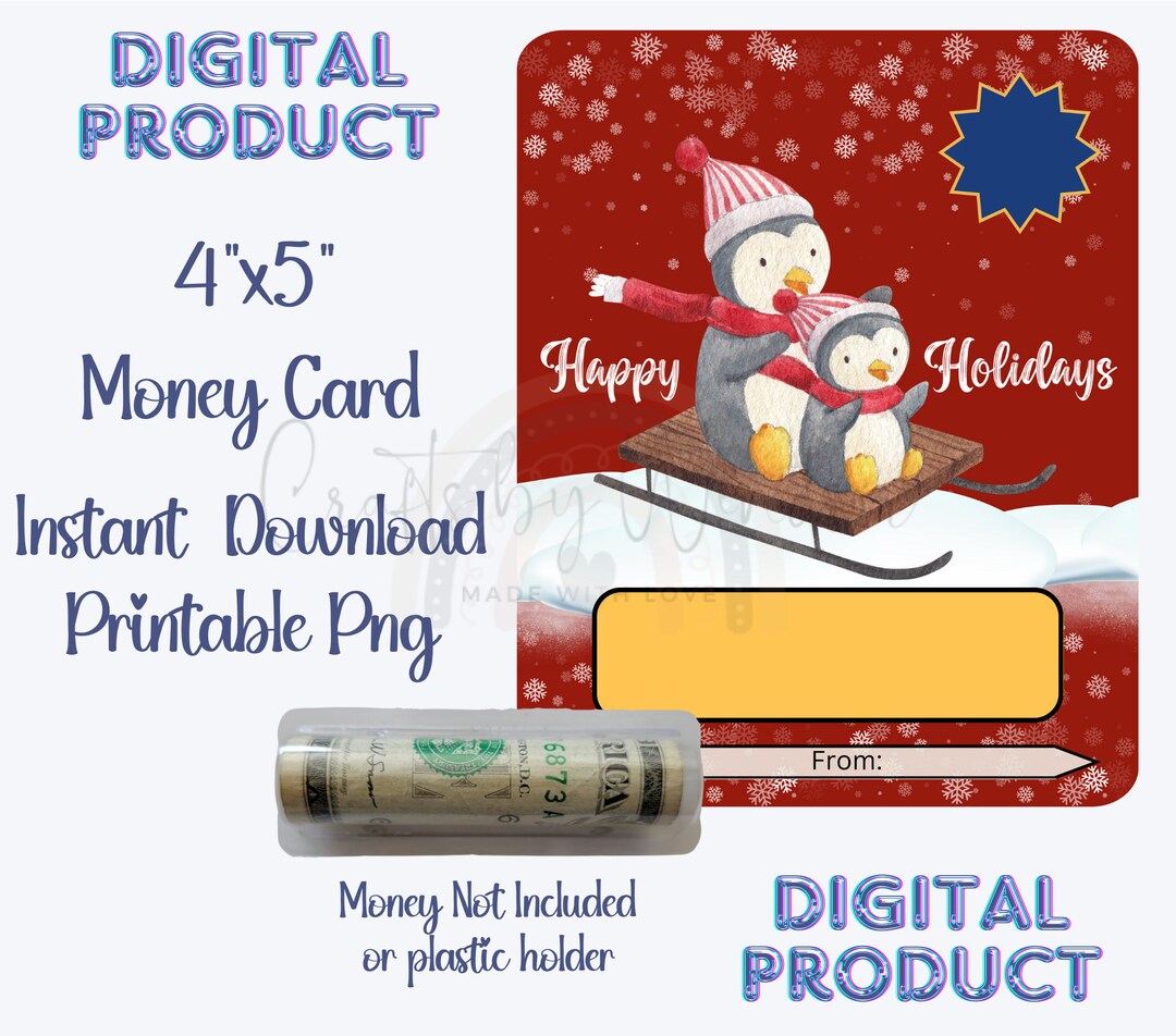 Christmas Money Card PNG, Money Card Design, Money Card Png, Print and ...