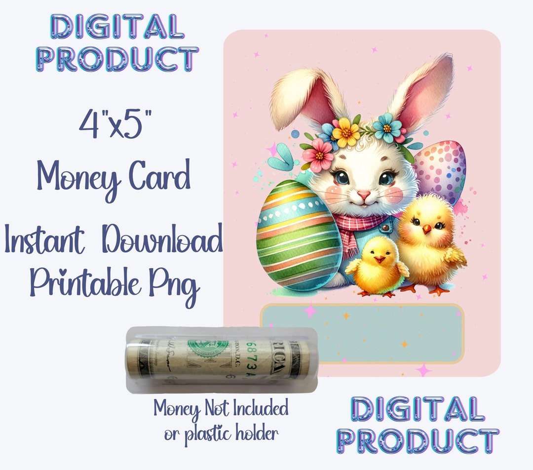 Printable Easter Money Card Easter Digital Png Lip Balm Pouch Money ...