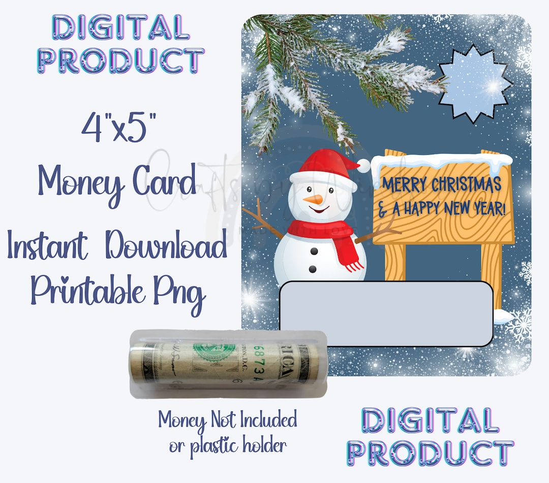 Christmas Money Card PNG, Money Card Design, Money Card Png, Print and ...