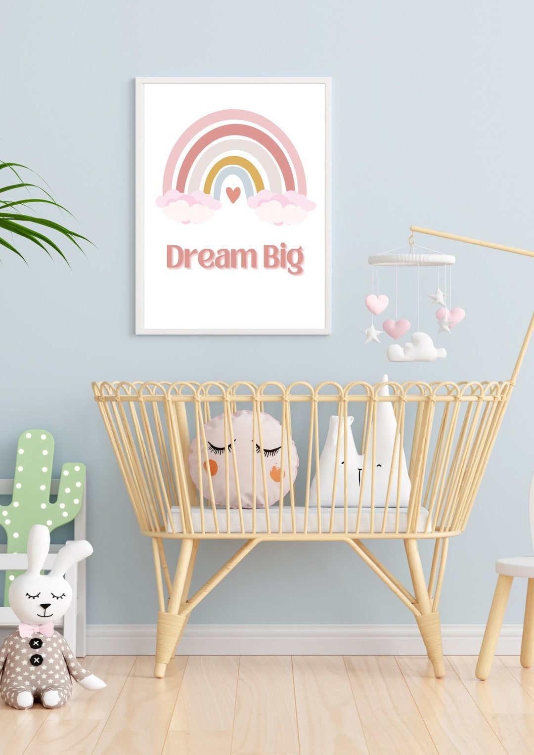 Dream Big Rainbow Wall Art, Rainbow Nursery Print, Playroom Decor ...