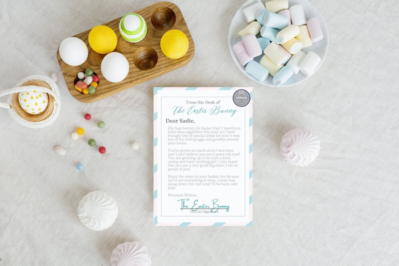 Personalised Letter From the Easter Bunny, Easter Printable, Children's ...