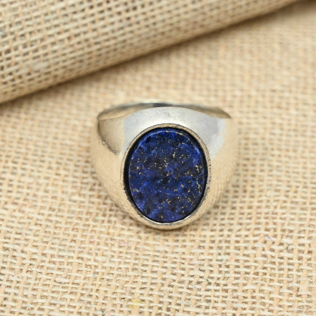 Buy Lapis Lazuli Silver Ring, 925 Sterling Silver Ring, Lapis Lazuli ...
