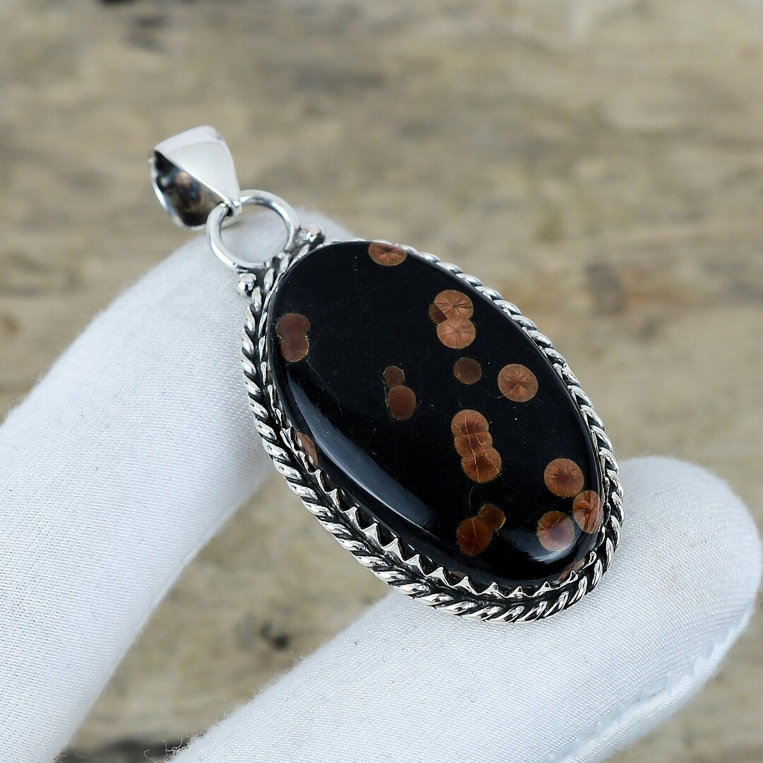 Gorgeous Picasso Jasper Gemstone Pendant, 925 Sterling Silver Wedding ...
