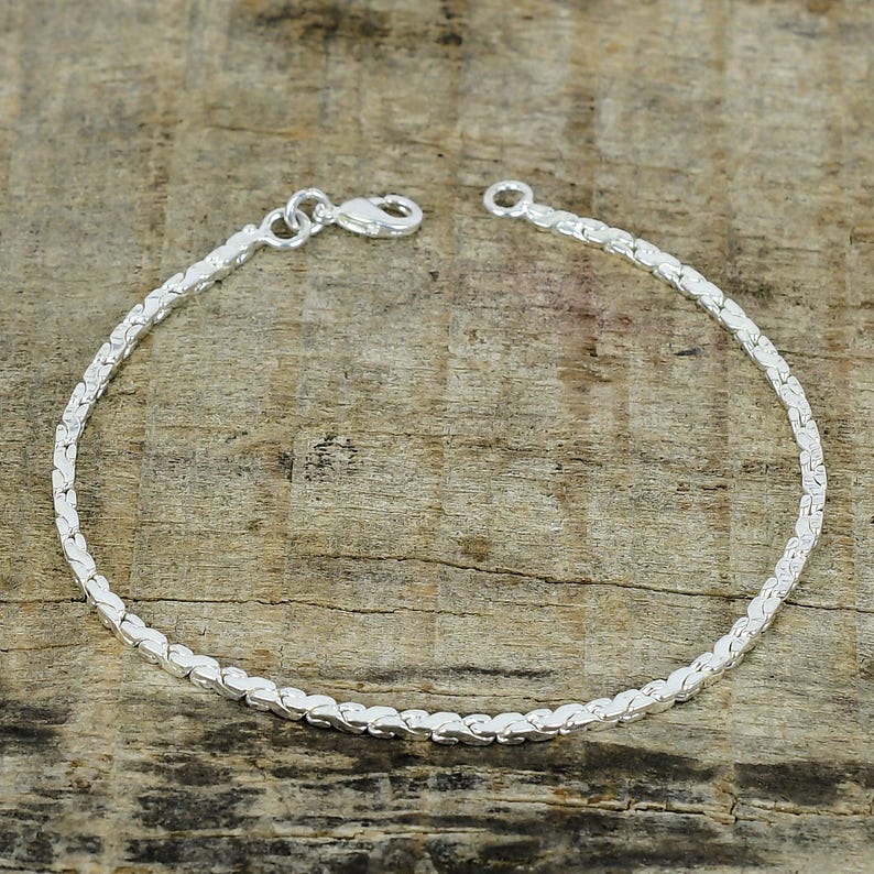 Box Chain Bracelet, Sleek & Strong Chain Jewelry Design Bracelet, 925 ...