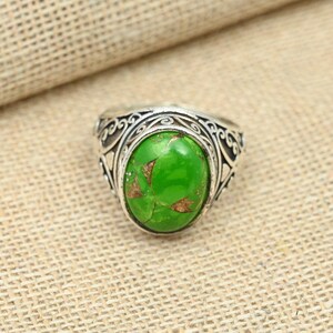 Green Copper Turquoise Ring - Etsy