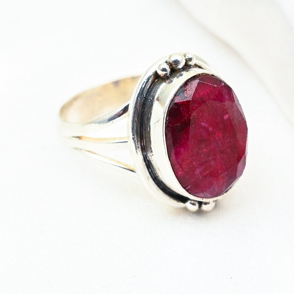 Ruby Gemstone Ring - Etsy