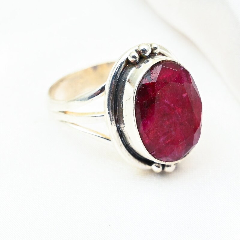 Ruby Gemstone Ring - Etsy
