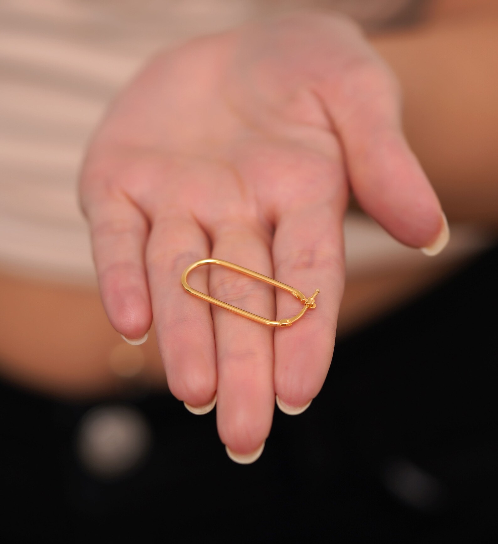 14k Solid Gold Earrings / Elips Earrings / Circle Earrings / Oval ...