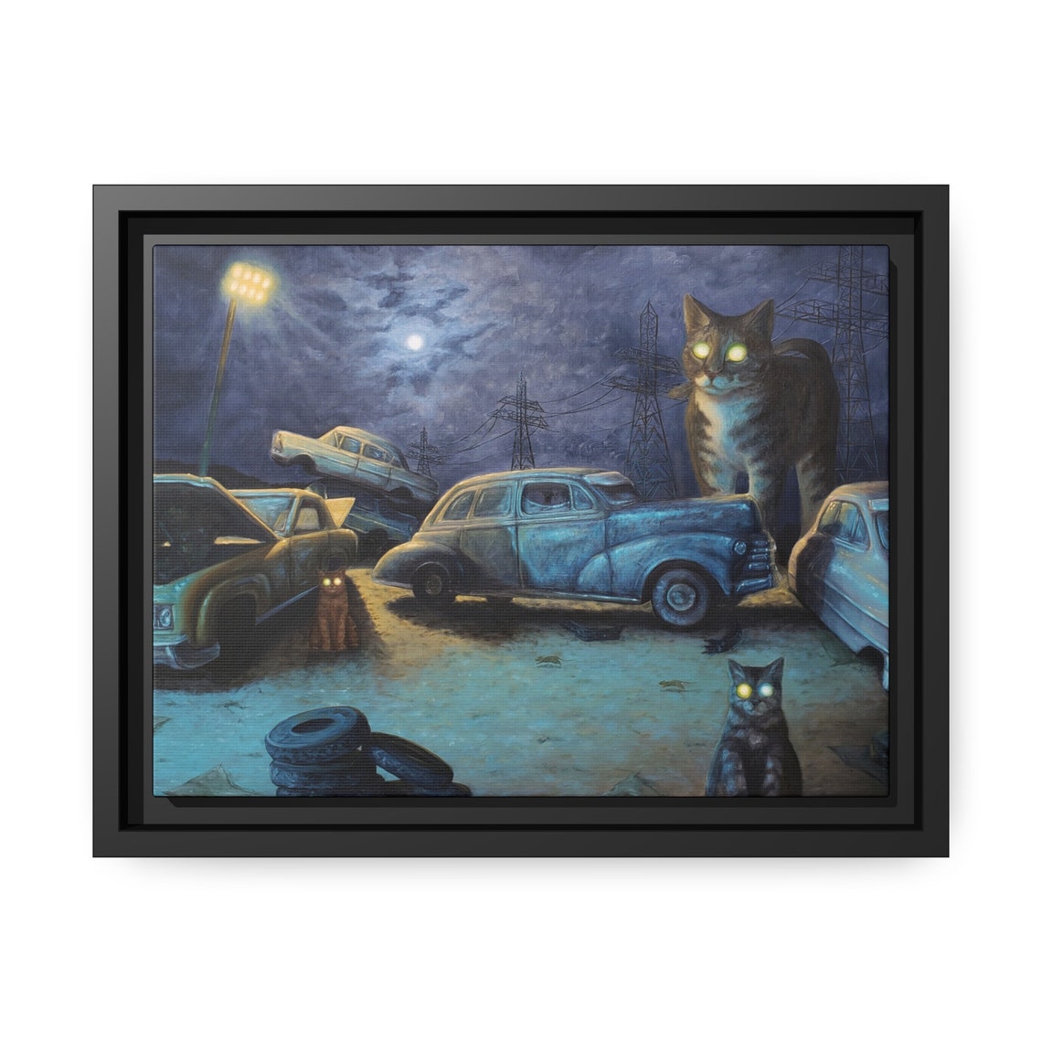 Junkyard Abandoned With Cats Matte Canvas, Black Frame - Etsy