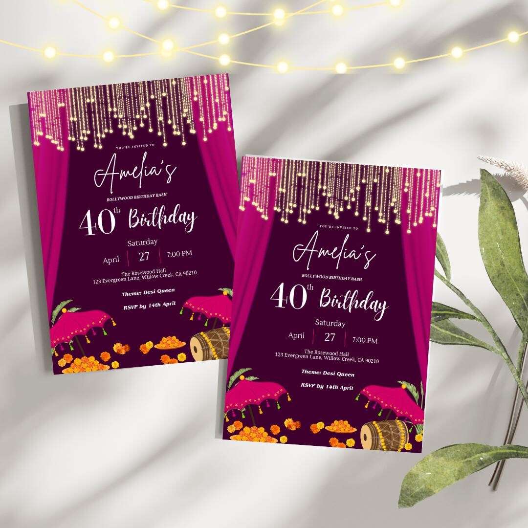 Indian Party Invitation Template | Desi Theme Wedding, Sangeet, Mehendi ...