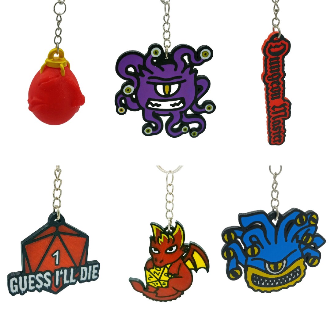 3D Printed Dungeons and Dragons Keychains - Etsy