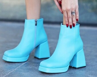 Light Blue Platform Heels - Etsy